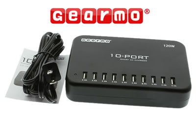 USB Charger 10-Port 120W - The Best GearMo® USB Charger - Gearmo