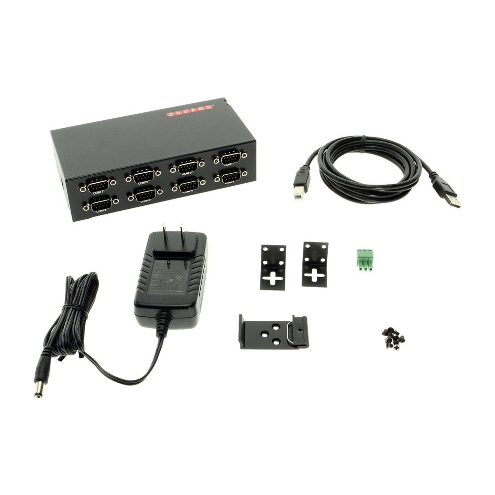 8 Port USB to Serial DB9 Industrial RS232 Adapter 15KV ESD and Surge