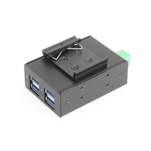 4-Port USB 3.2 Gen 1 Slim Industrial Metal Hub w/15KV ESD Protection